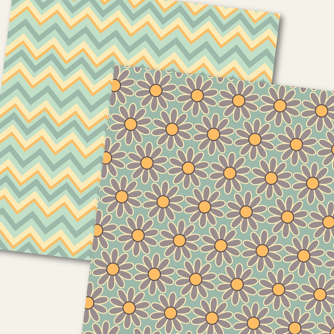 Retro Paper Pack Retro Scrapbook Paper Retro Background - Etsy
