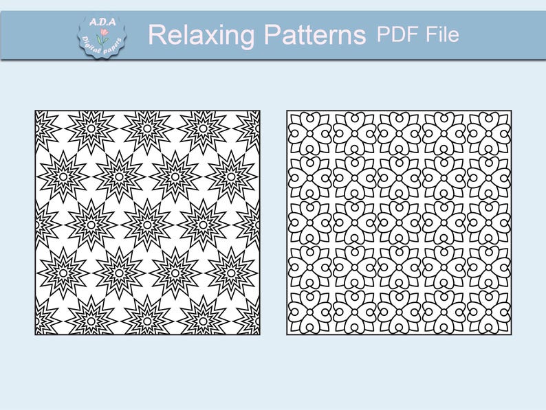 Relaxing Geometric Pattern Coloring Pages, 12 Unique Designs, PDF, 8.5 ...