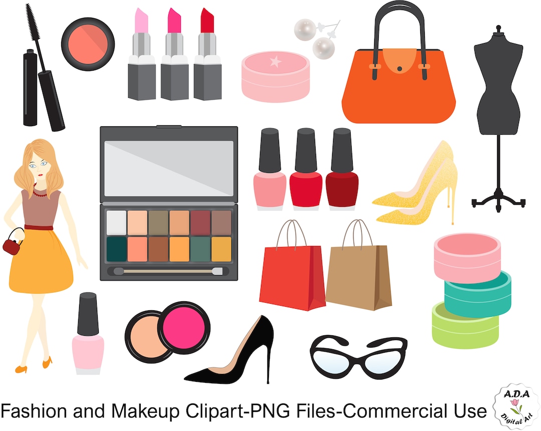 Fashion Clipart, Makeup Clipart, Cosmetic Clip Art, Lipstick, Nail ...