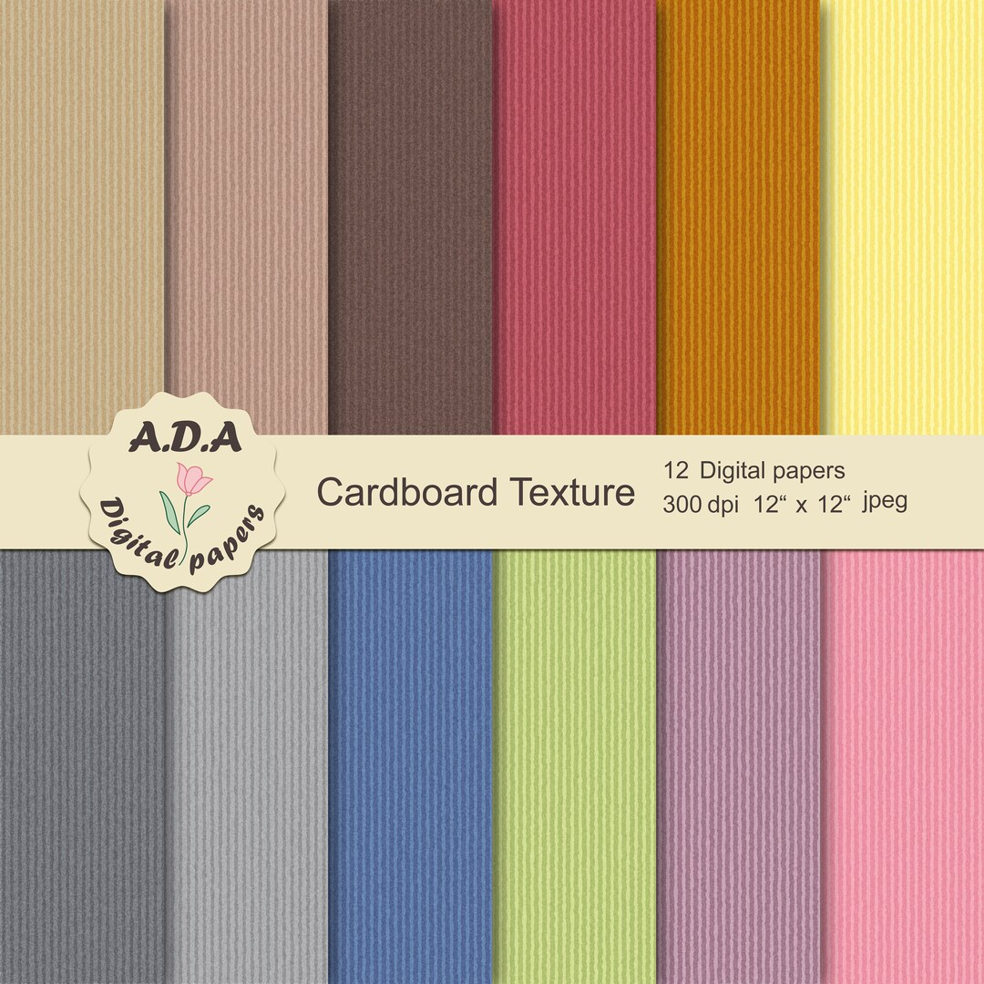 Cardboard Texture Printable Digital Paper Pack, Cardboard Carton ...