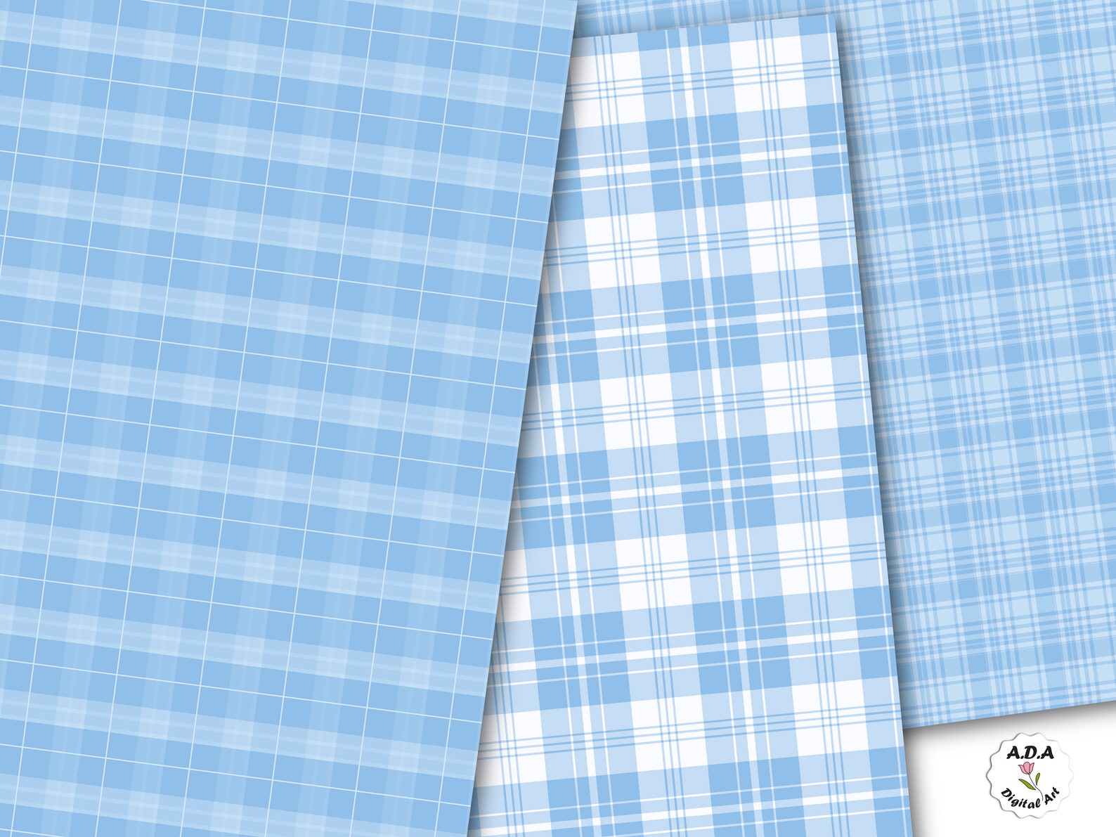 Light Blue Plaid Digital Paper Pack Baby Blue Plaid - Etsy