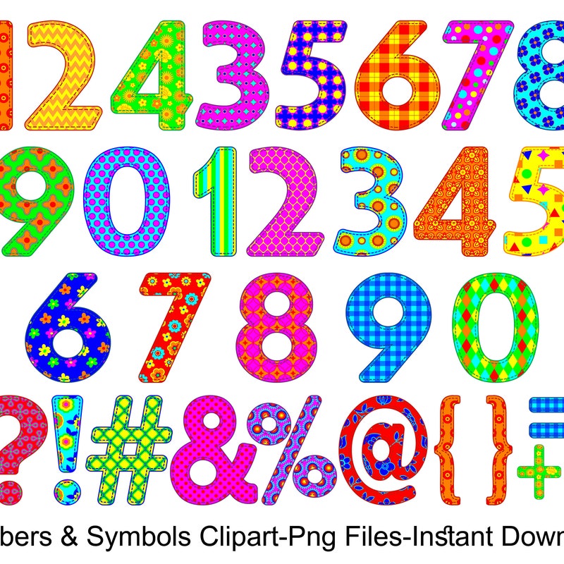 Numbers Clip Art - Etsy