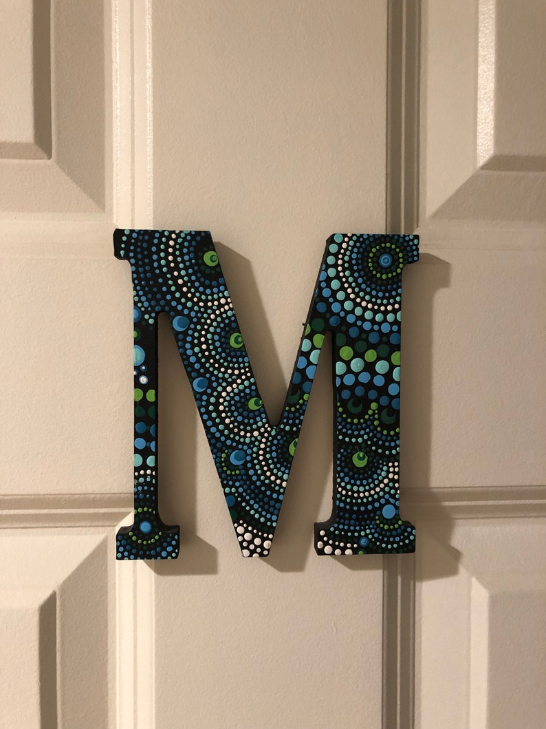 Dot painted letters | Etsy