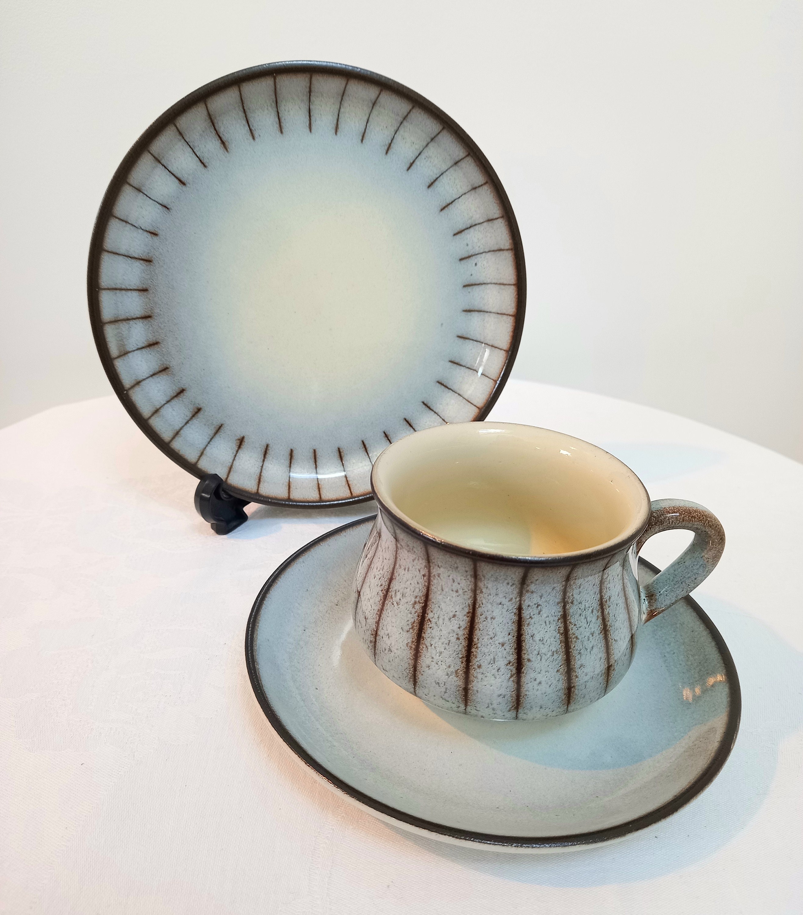 Set of Six Denby Studio Cups, Saucers and Plates - Etsy