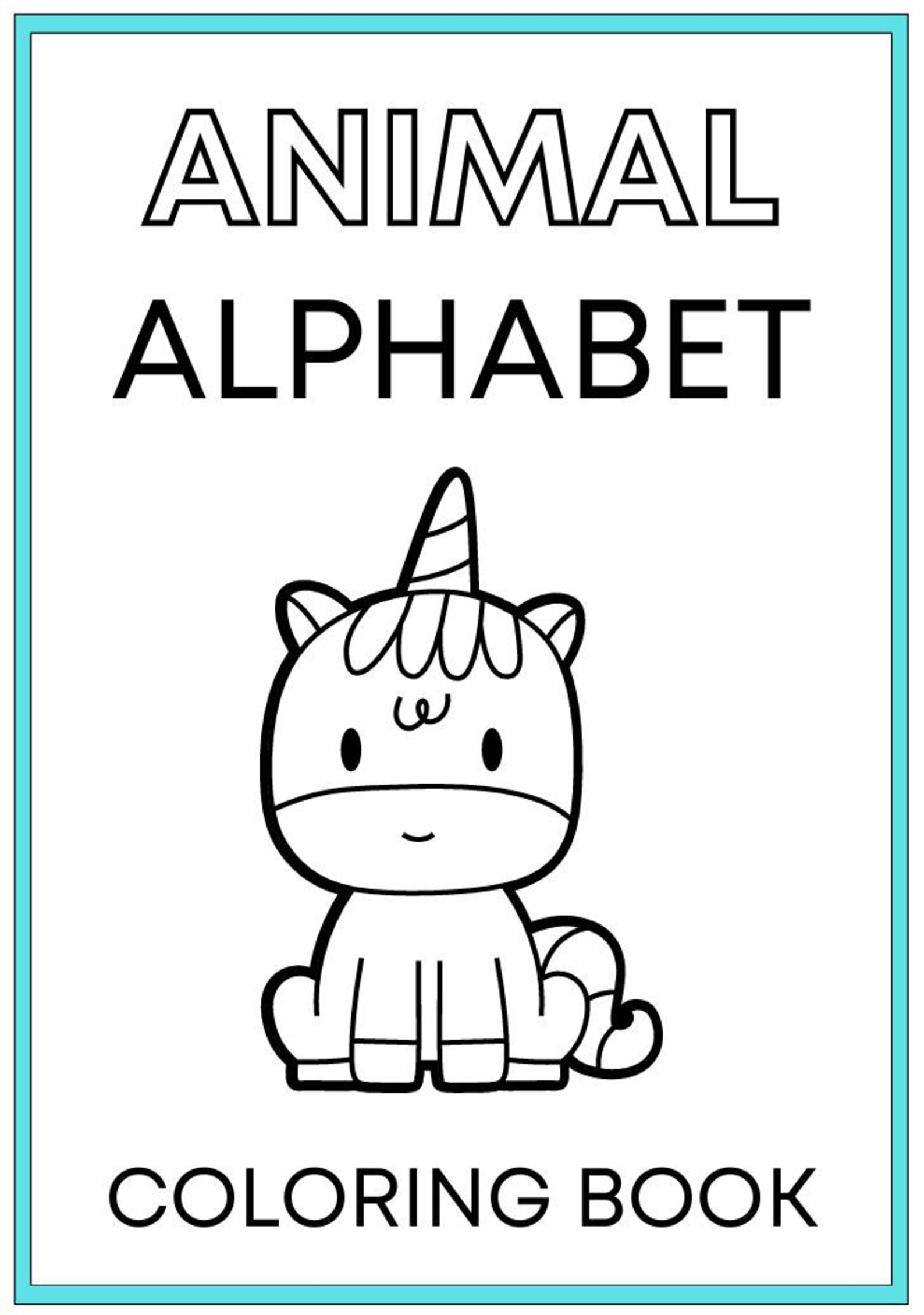 Printable Animal Alphabet Coloring Book - Etsy