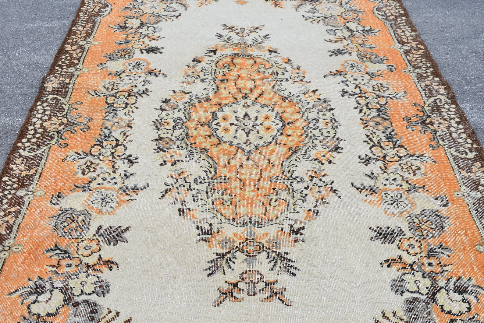 Beige and Orange Color Boho Rug Bedroom Decor Rug Aztec Rug - Etsy