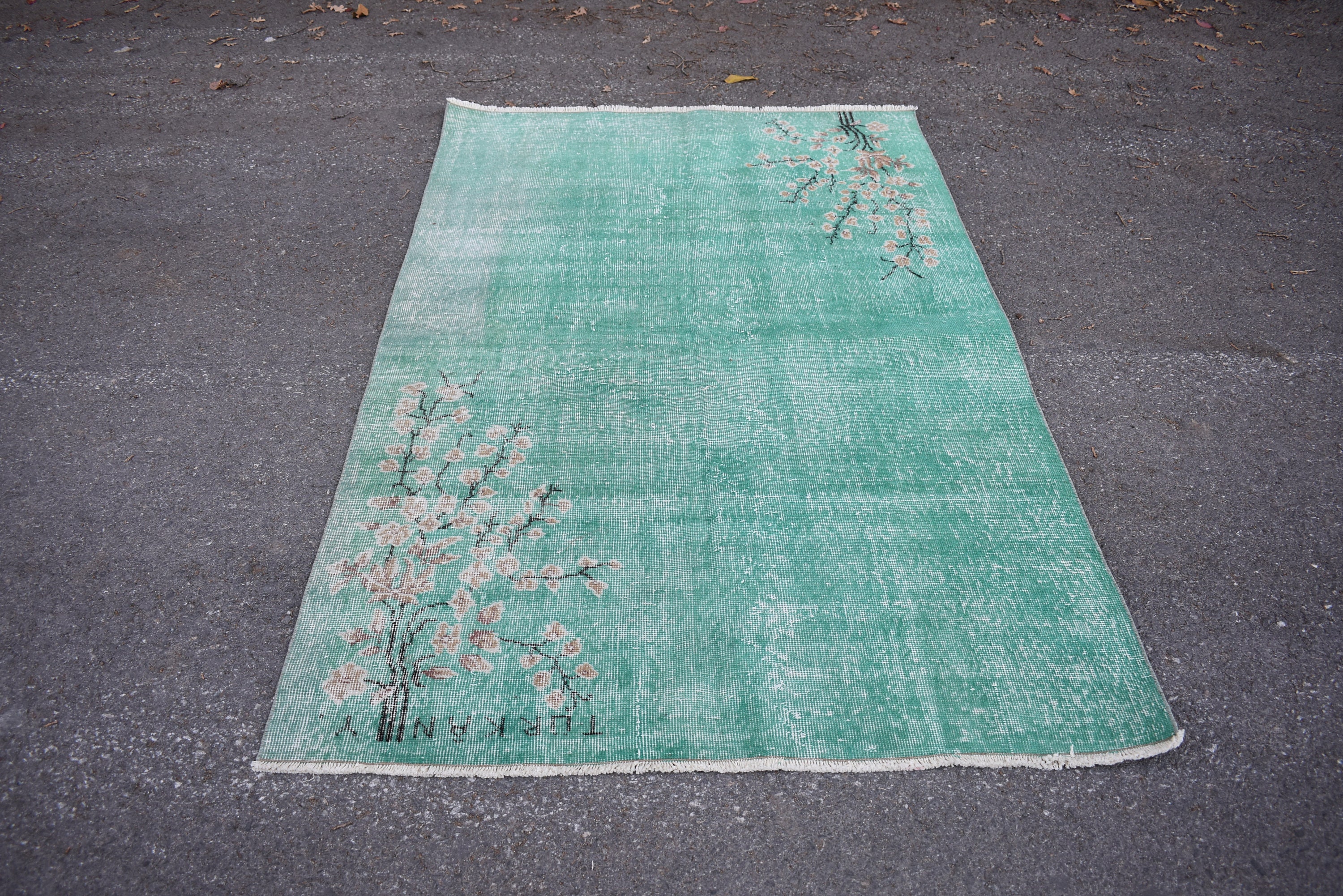 Natural Wool Rug Green Floral Rug Vintage Rug Turkey Rug - Etsy