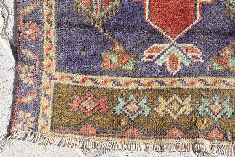 Blue Rug Ethnic Rug Turkish Doormat Rug Vintage Rug Wall - Etsy
