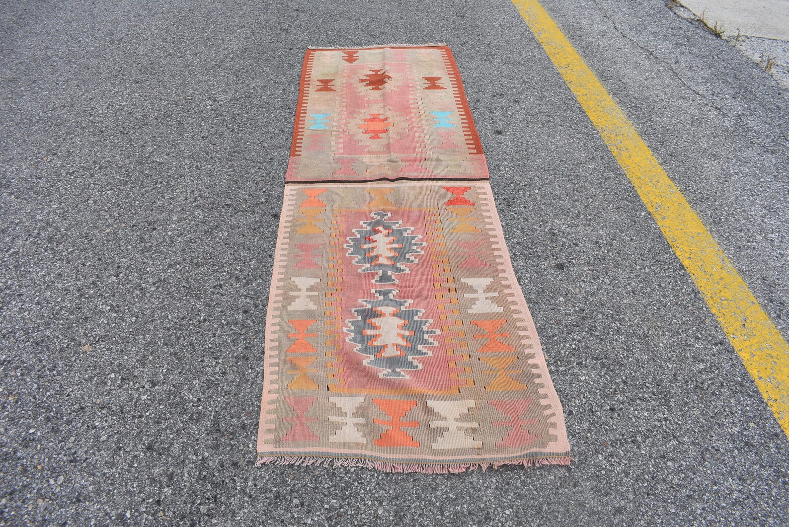 Aztec runner kilim rug vintage kilim rug 2.6 x 8.1 ft rustic | Etsy