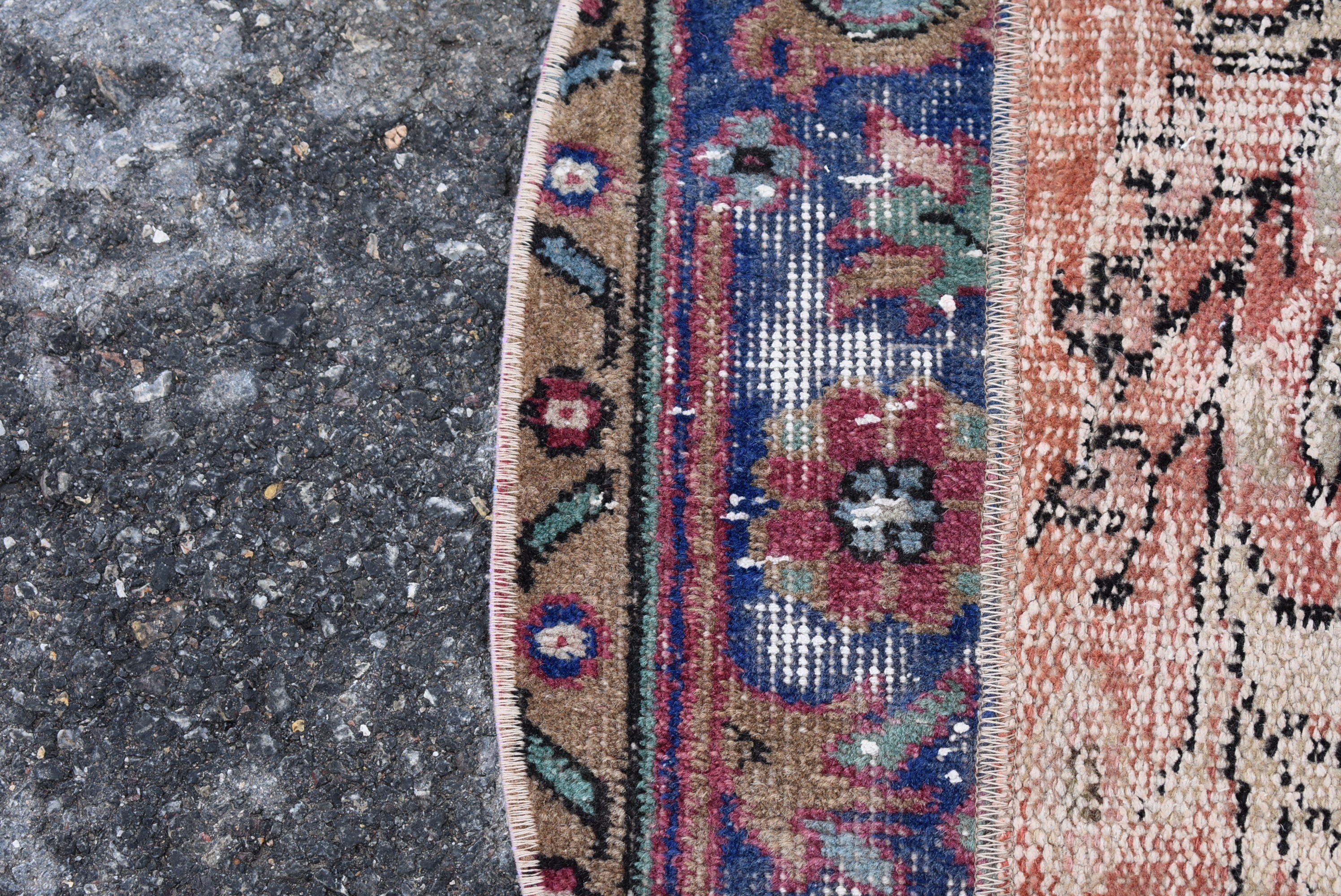 Turkish Round Area Rug Vintage Circle Rug Handmade Wool Rug | Etsy