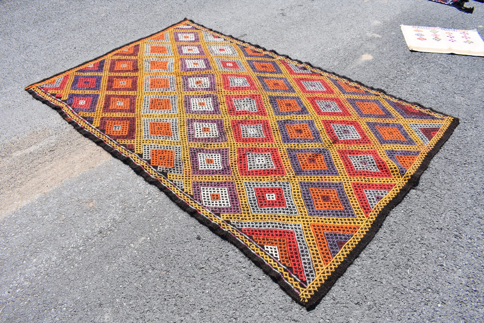 Turkish Kilim Rug Wool Kilim Rug Boho Area Kilim Rug 5.0 X 8.1 Ft ...