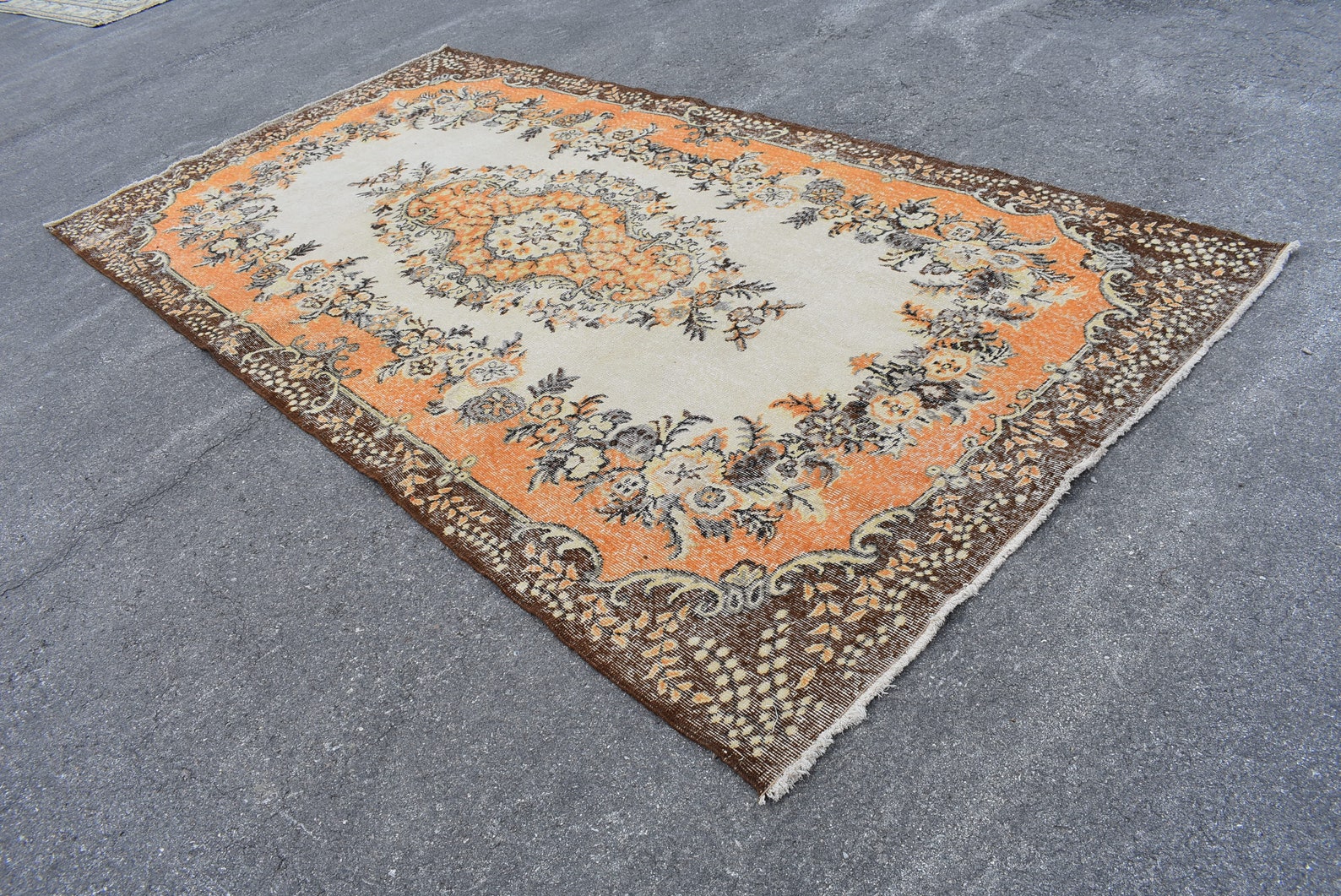 Beige and Orange Color Boho Rug Bedroom Decor Rug Aztec Rug - Etsy