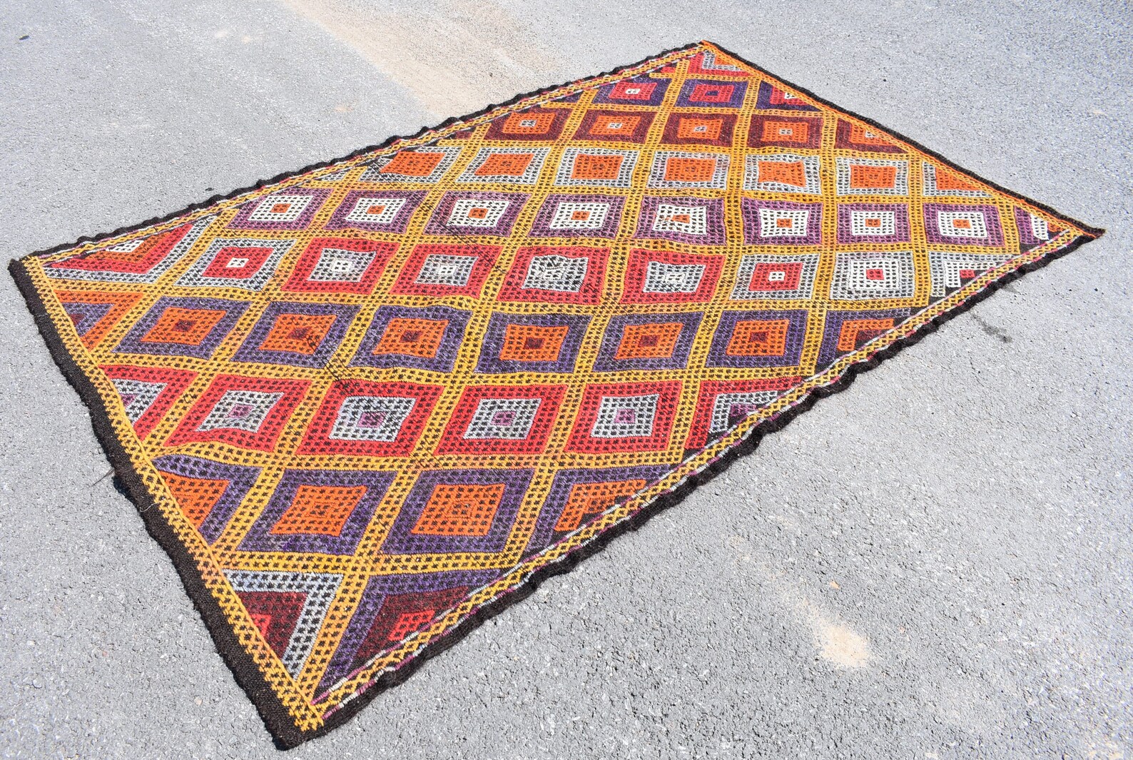 Turkish Kilim Rug Wool Kilim Rug Boho Area Kilim Rug 5.0 X 8.1 Ft ...