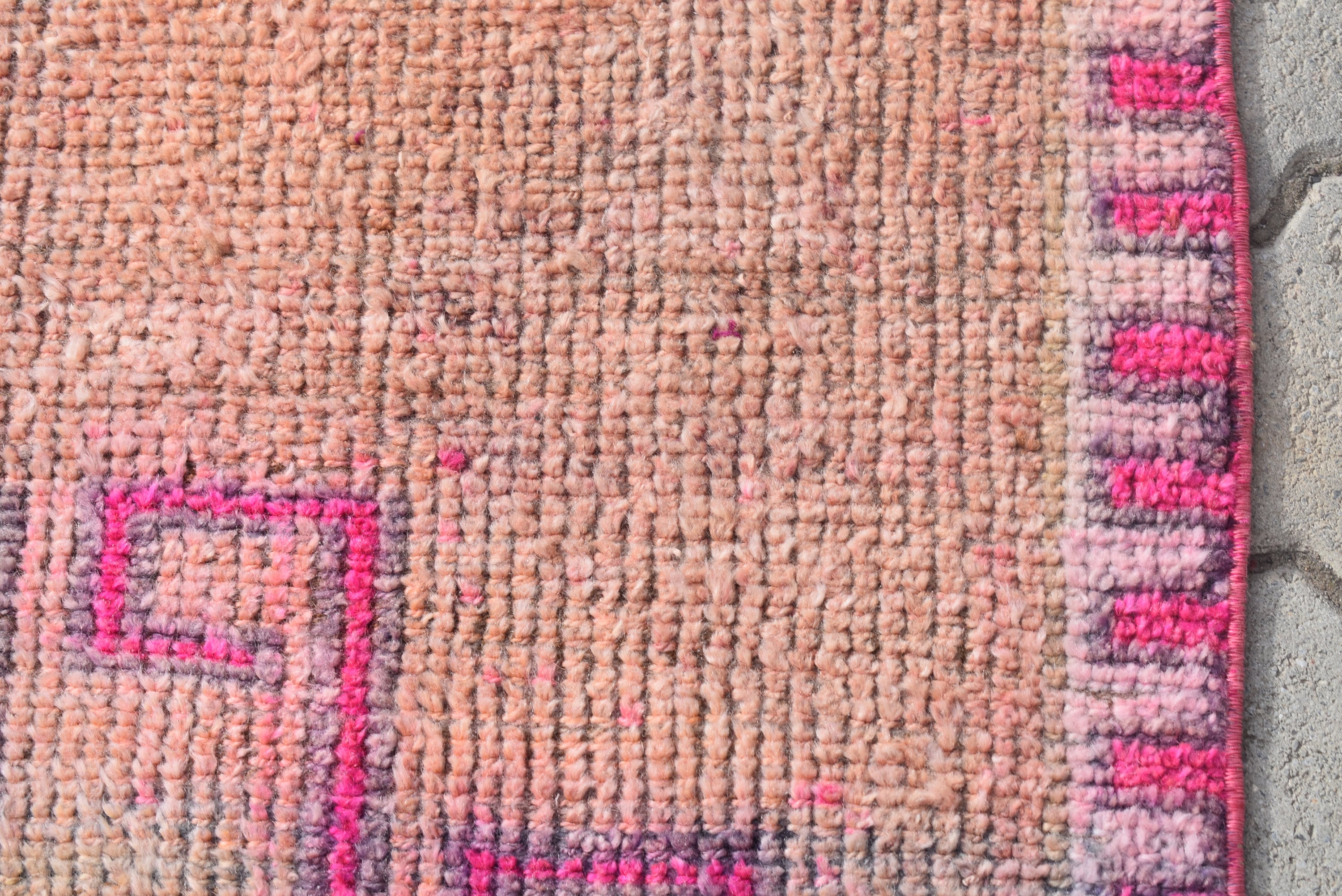 Turkish rug Vintage rug Handmade rug Runner rug Pink area | Etsy