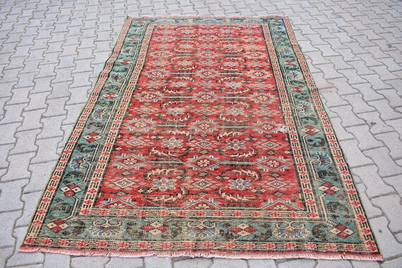 Unique rug turkish rug vintage red rug area rug Free Shipping | Etsy