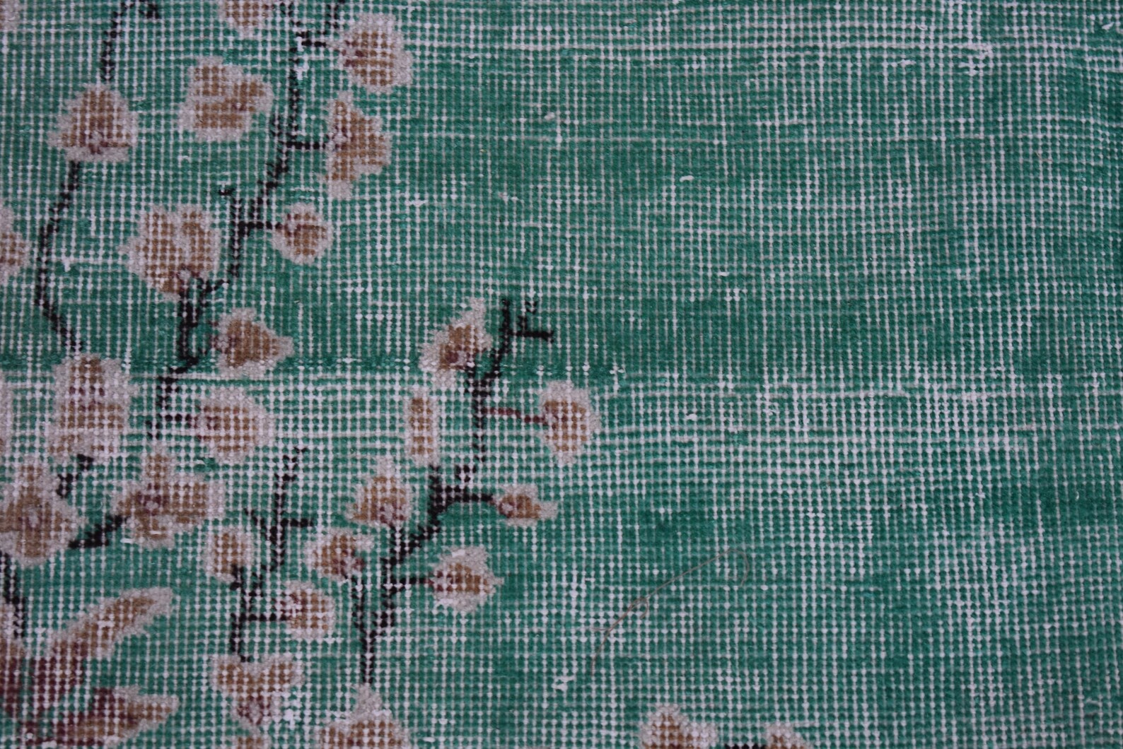 Natural Wool Rug Green Floral Rug Vintage Rug Turkey Rug | Etsy