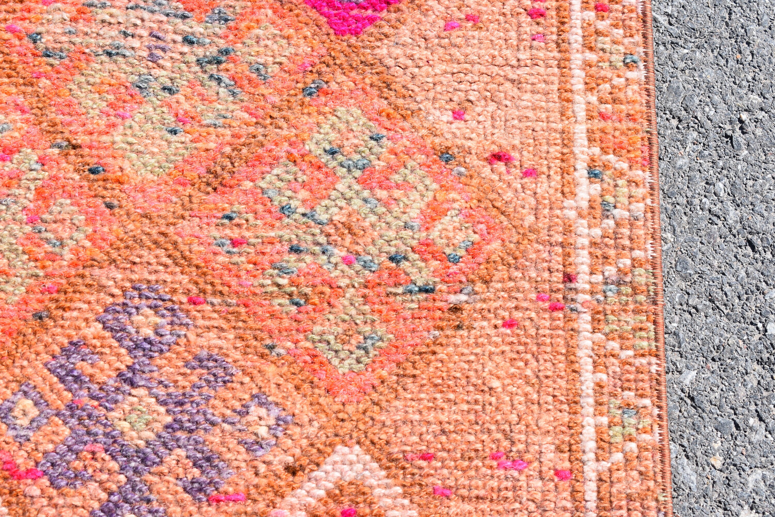 Turkish rug Vintage rug Handmade rug Runner rug Orange | Etsy