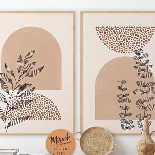 Terracotta Print Abstract Wall Art Prints Set of 3 | Etsy