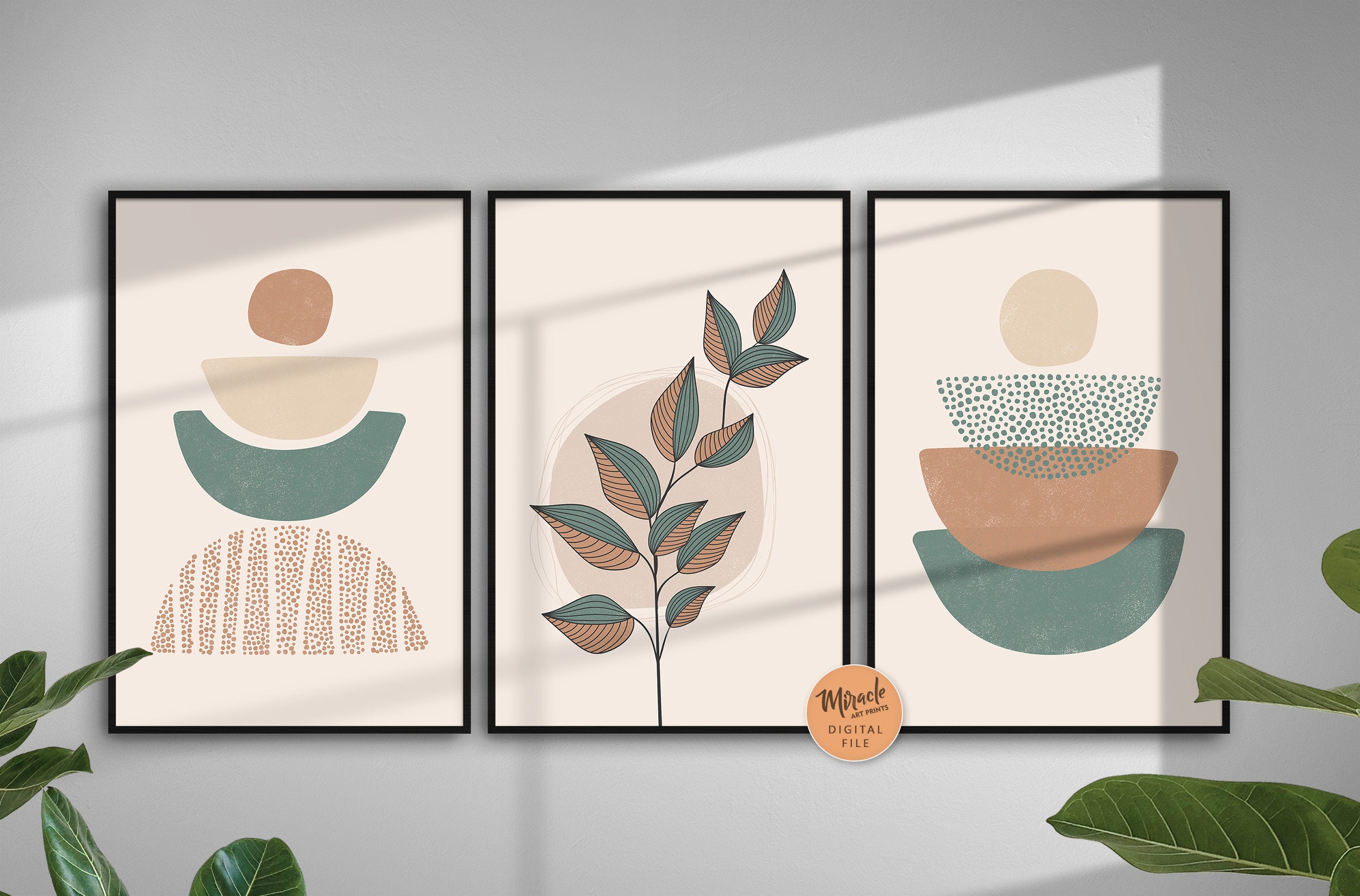 Boho Art Set Of 3 Prints Boho Wall Art Printable Wall Art Etsy