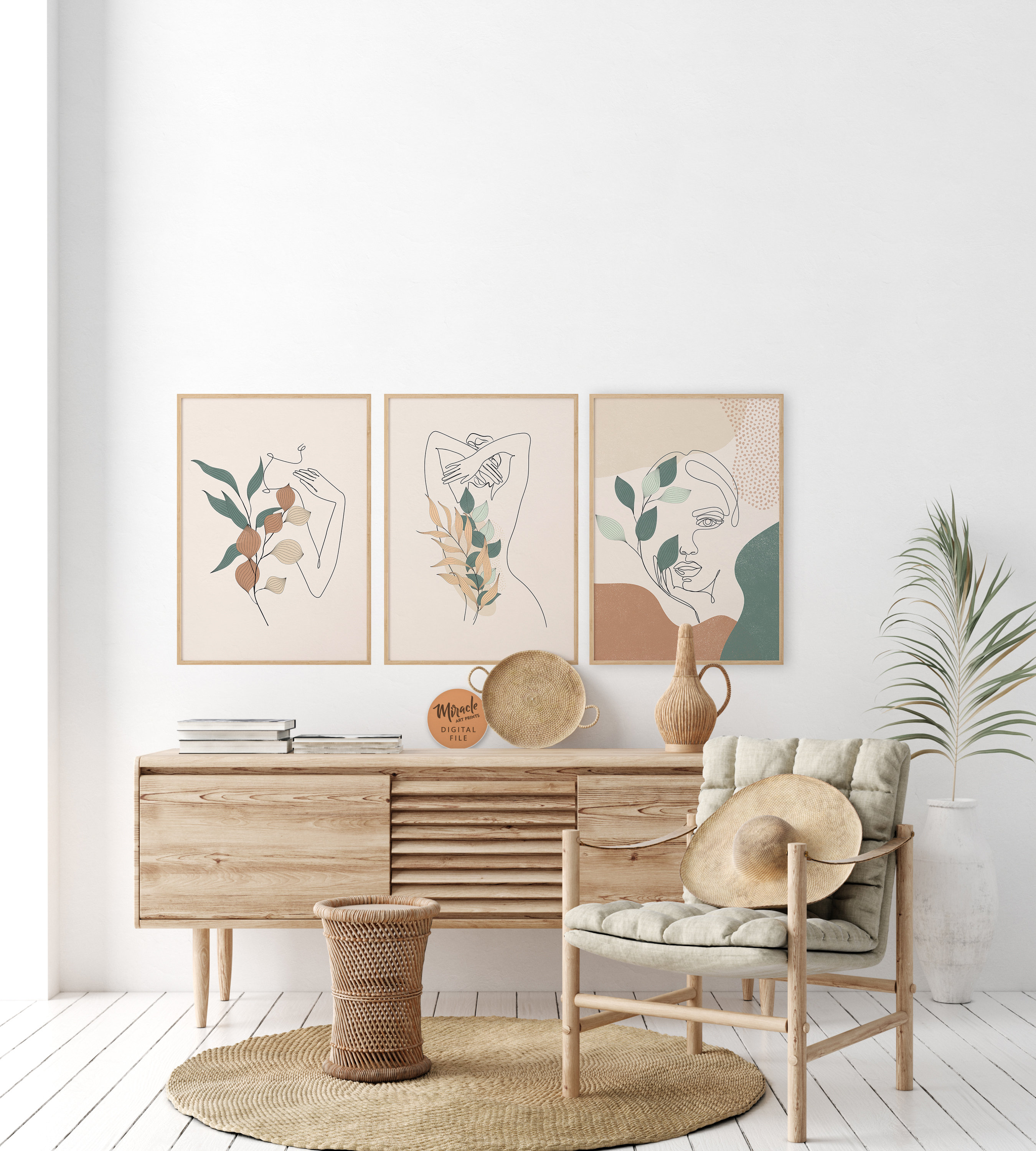 Boho Art Set Of 3 Prints Boho Wall Art Abstract Set Of 3 Etsy