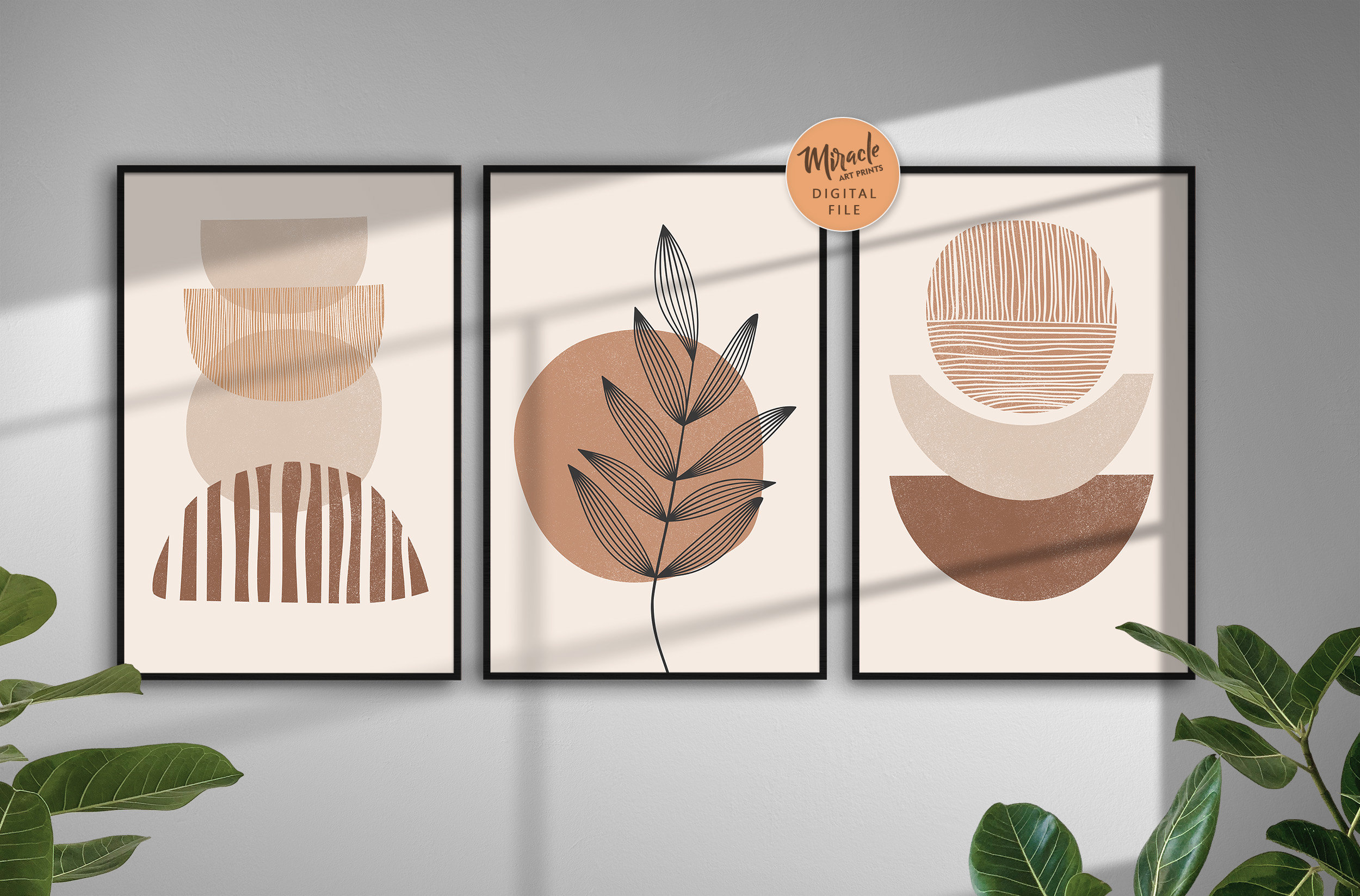 Boho Art Set Of 3 Prints Boho Wall Art Abstract Gallery Wall Etsy