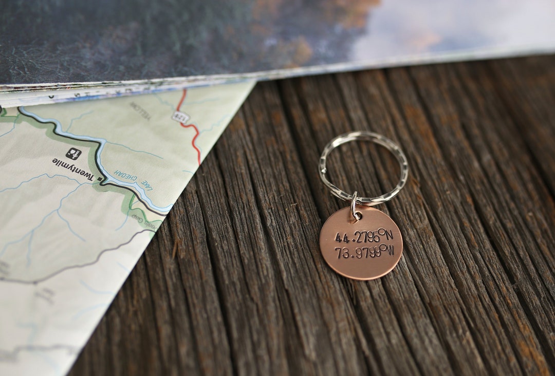 Custom Coordinate Keychain, Coordinates Gift, Coordinates, Location ...