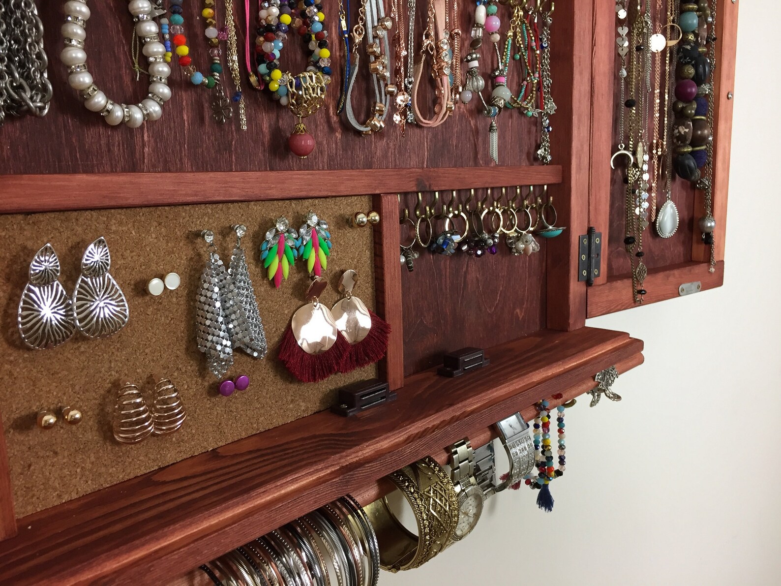 Wall Mounted Jewelry Cabinet Earring Storage Wall Display - Etsy