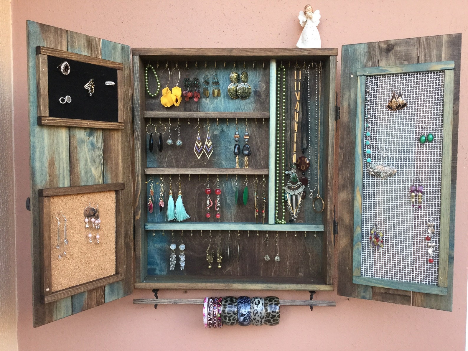 Jewelry Cabinet Earring Holder Jewelry Organizer Storage | Etsy