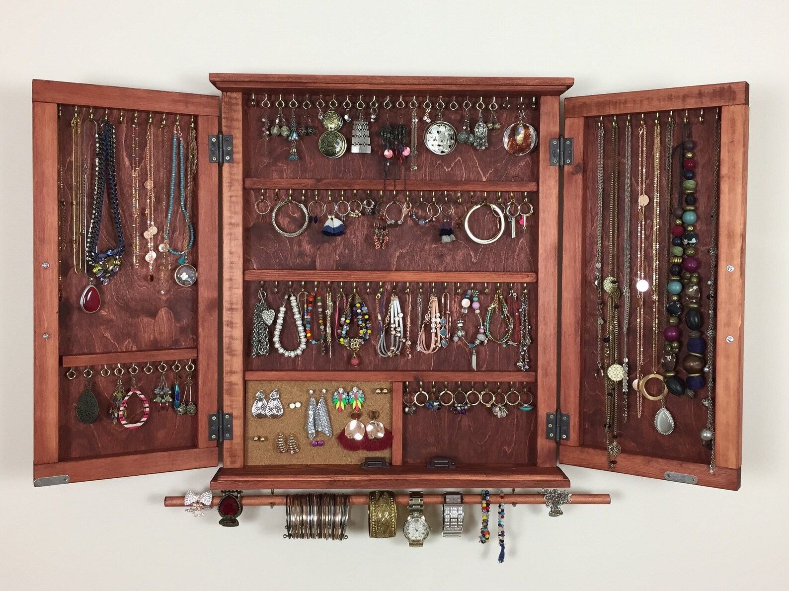 Wall Mounted Jewelry Cabinet Earring Storage Wall Display - Etsy