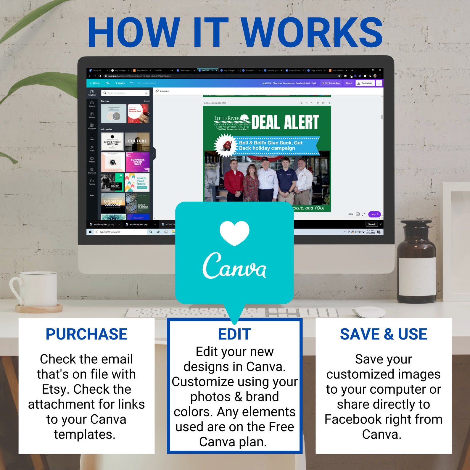 Chamber Facebook Posts - Canva Templates - Etsy