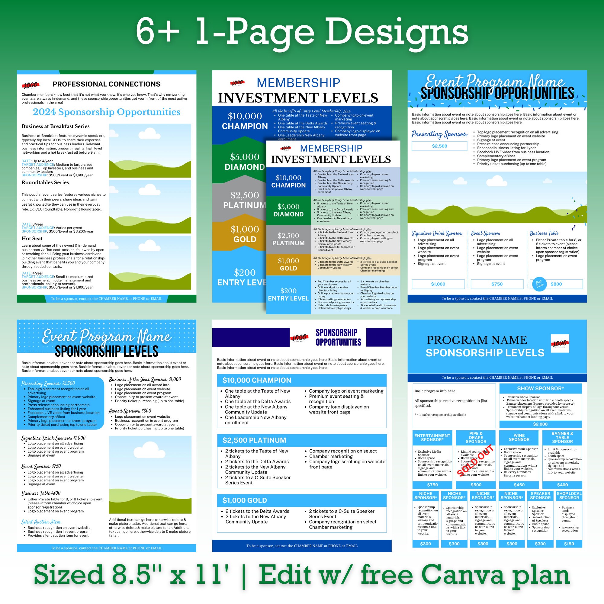 Sponsorship Flyer | Canva Template for Chambers of Commerce - Etsy