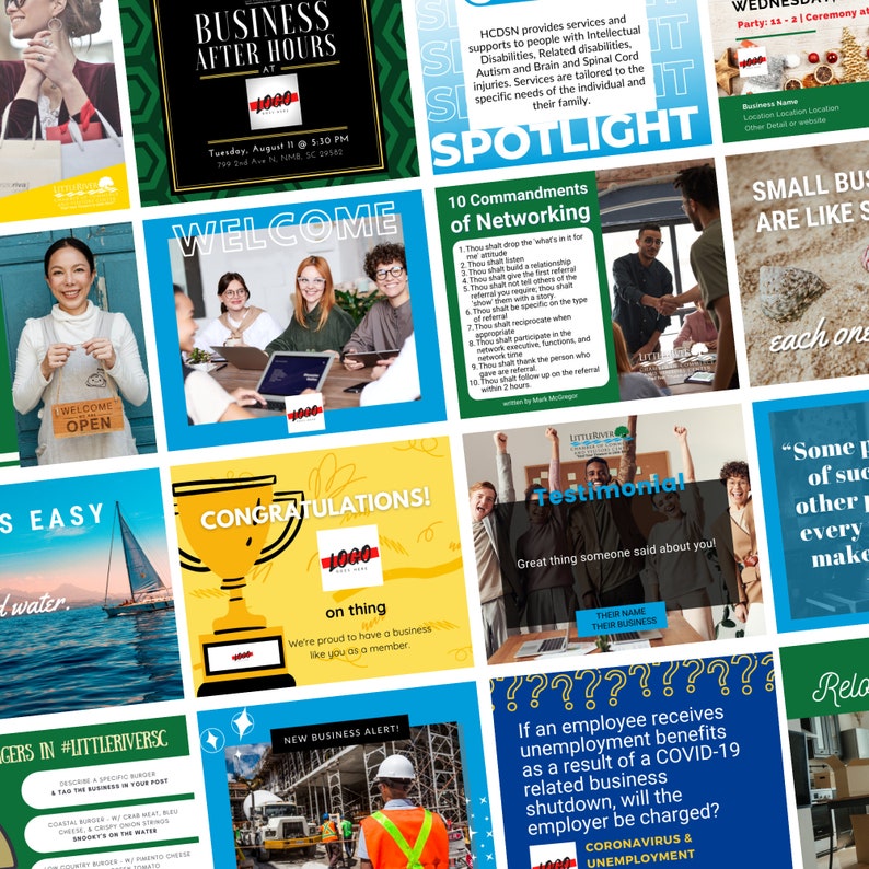 Chamber Facebook Posts - Canva Templates - Etsy