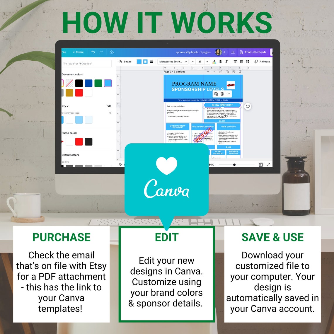 Sponsorship Flyer | Canva Template for Chambers of Commerce - Etsy