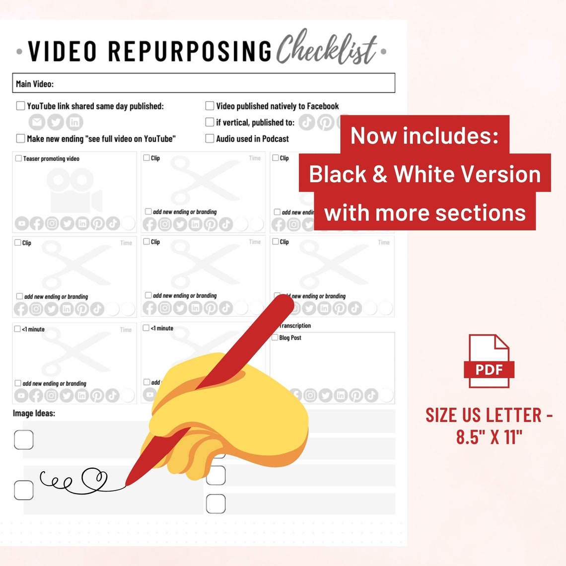 Video Repurposing Checklist, Youtube Video Repurposing Worksheet - Etsy