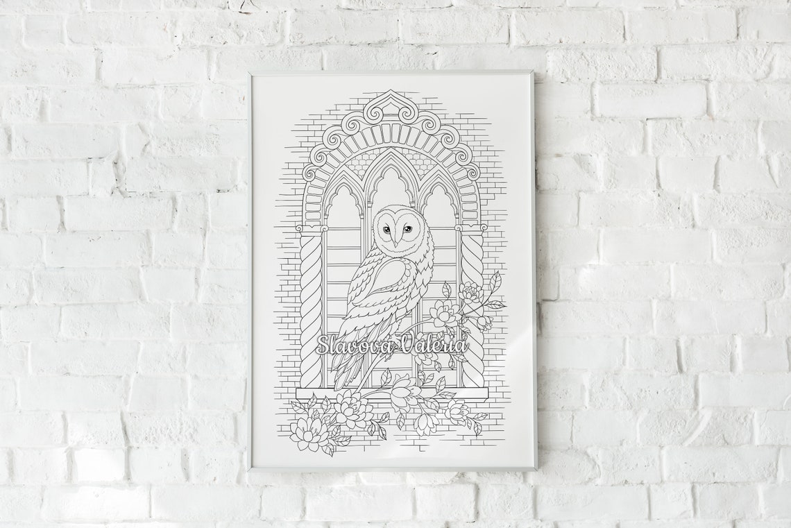 Owl With Flowers Printable Coloring Book Pages for Adults and Kids ...