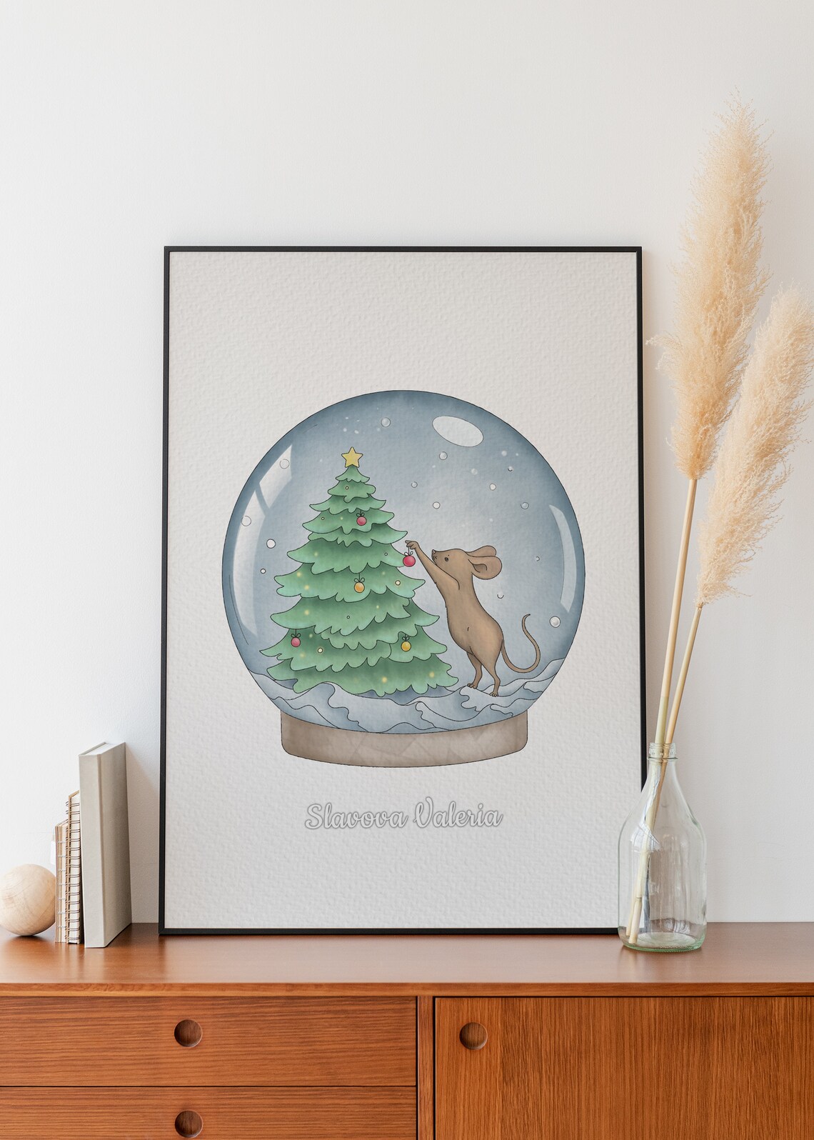 Little Mouse Decorating Christmas Tree Coloring Page | Printable Adult ...