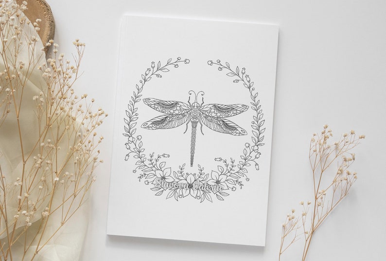 Dragonfly Coloring Page, PDF Zentangle Coloring Page, Printable ...
