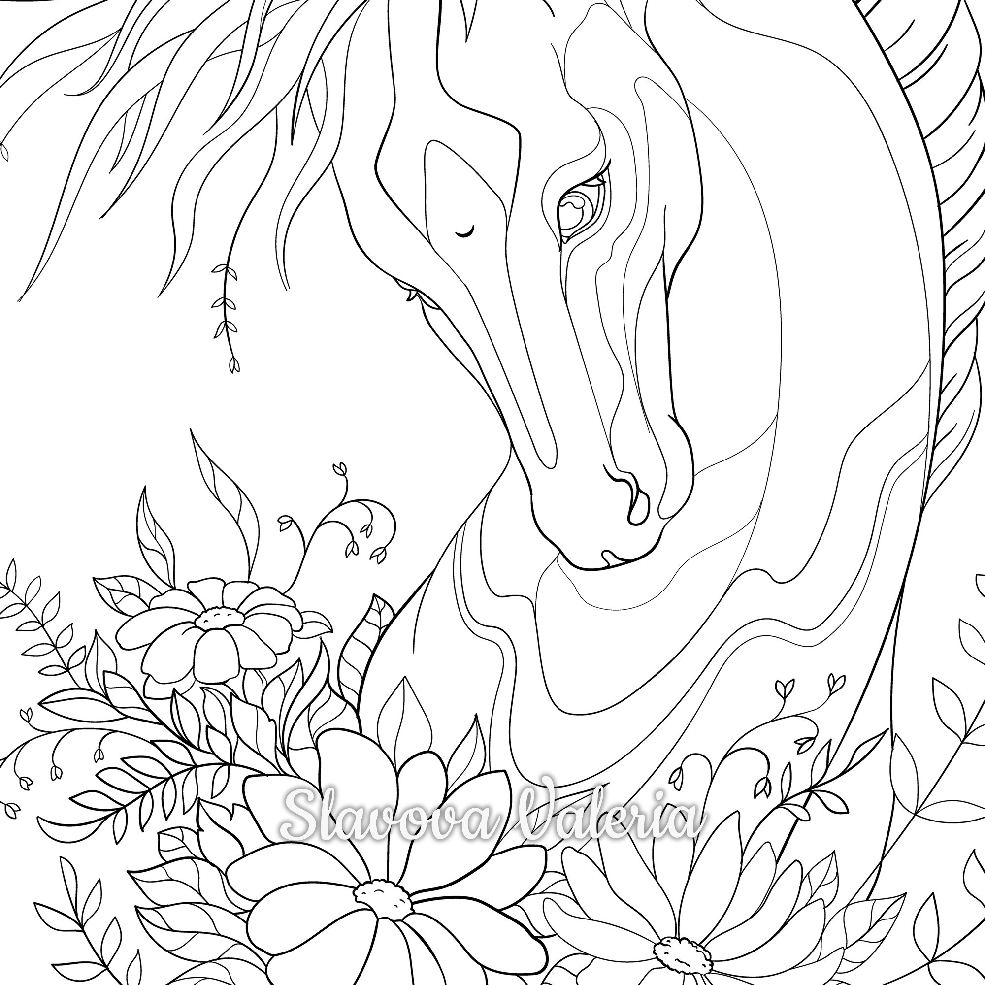 Horse Coloring Pages, PDF Download, Great Gift, Instant Download ...