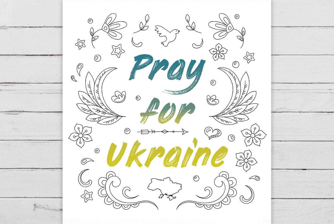 Support Ukraine Coloring Pages, Ukraine Png, Ukrainian Seller. Floral ...
