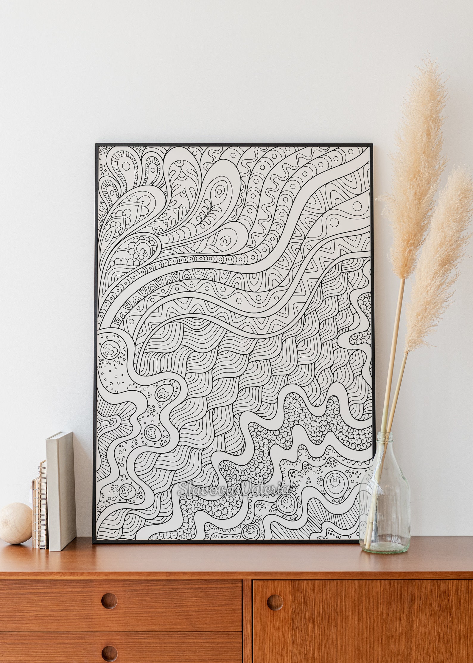 Coloring Page Printable Mandala Zentangle DIGITAL Coloring - Etsy