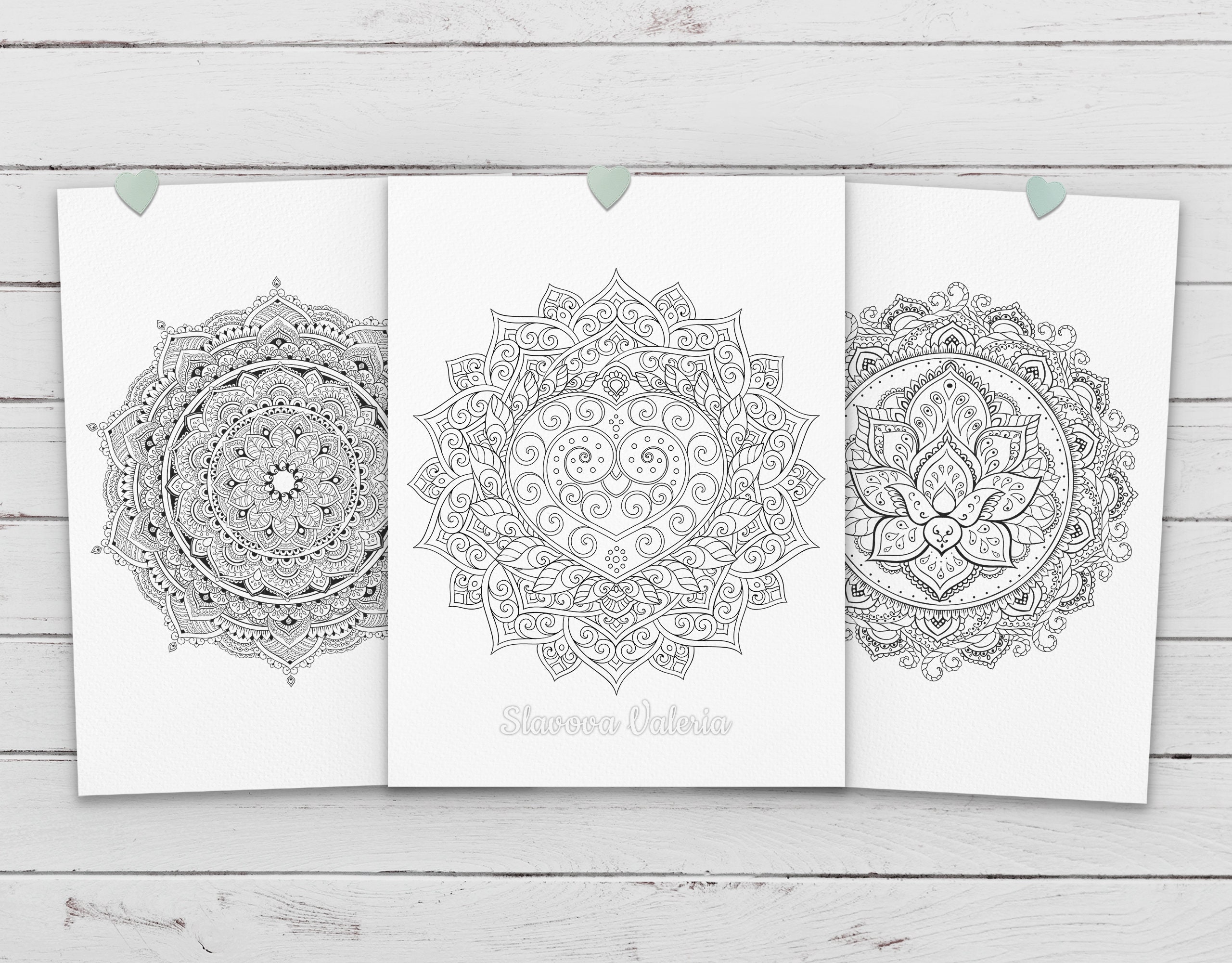 Mandala Coloring Book for Adults Printable Mandala Flowers Coloring ...