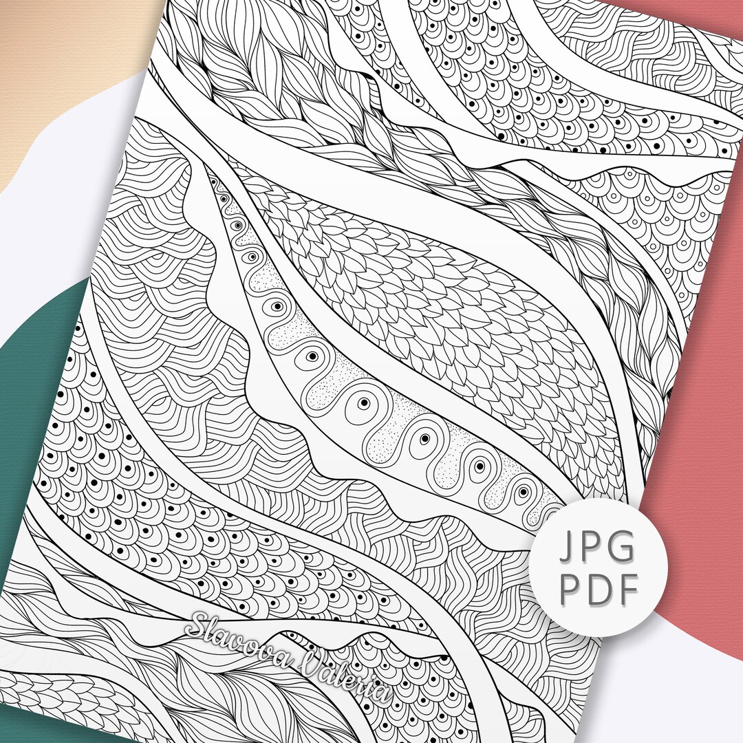 Printable Mandala Zentangle DIGITAL Coloring Page Doodle Print Art for ...