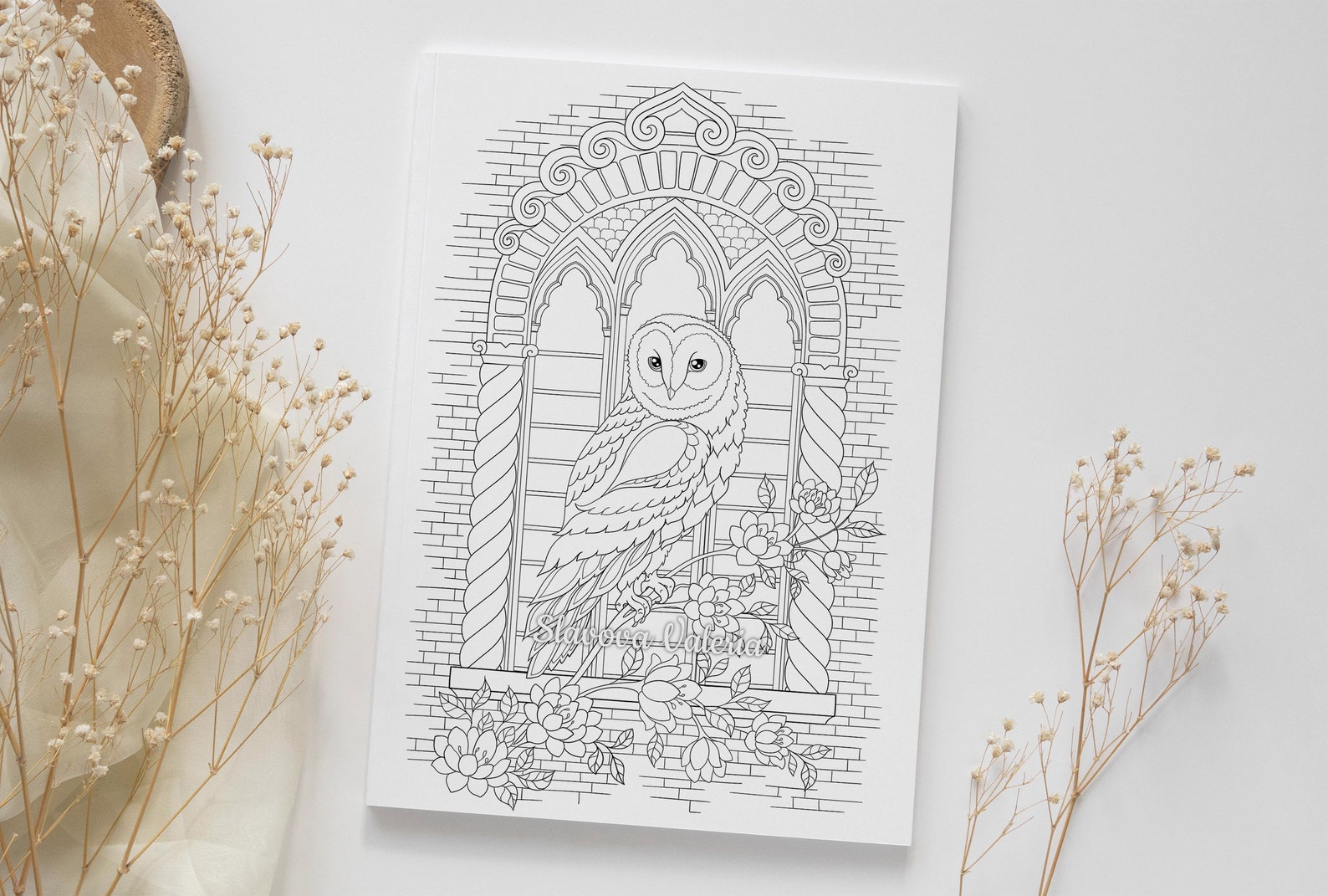 Owl With Flowers - Printable Coloring Book Pages for Adults and Kids ...