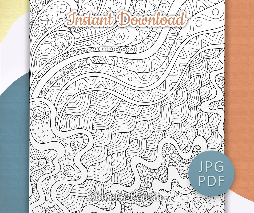 Coloring Page Printable - Mandala Zentangle DIGITAL Coloring Pages ...