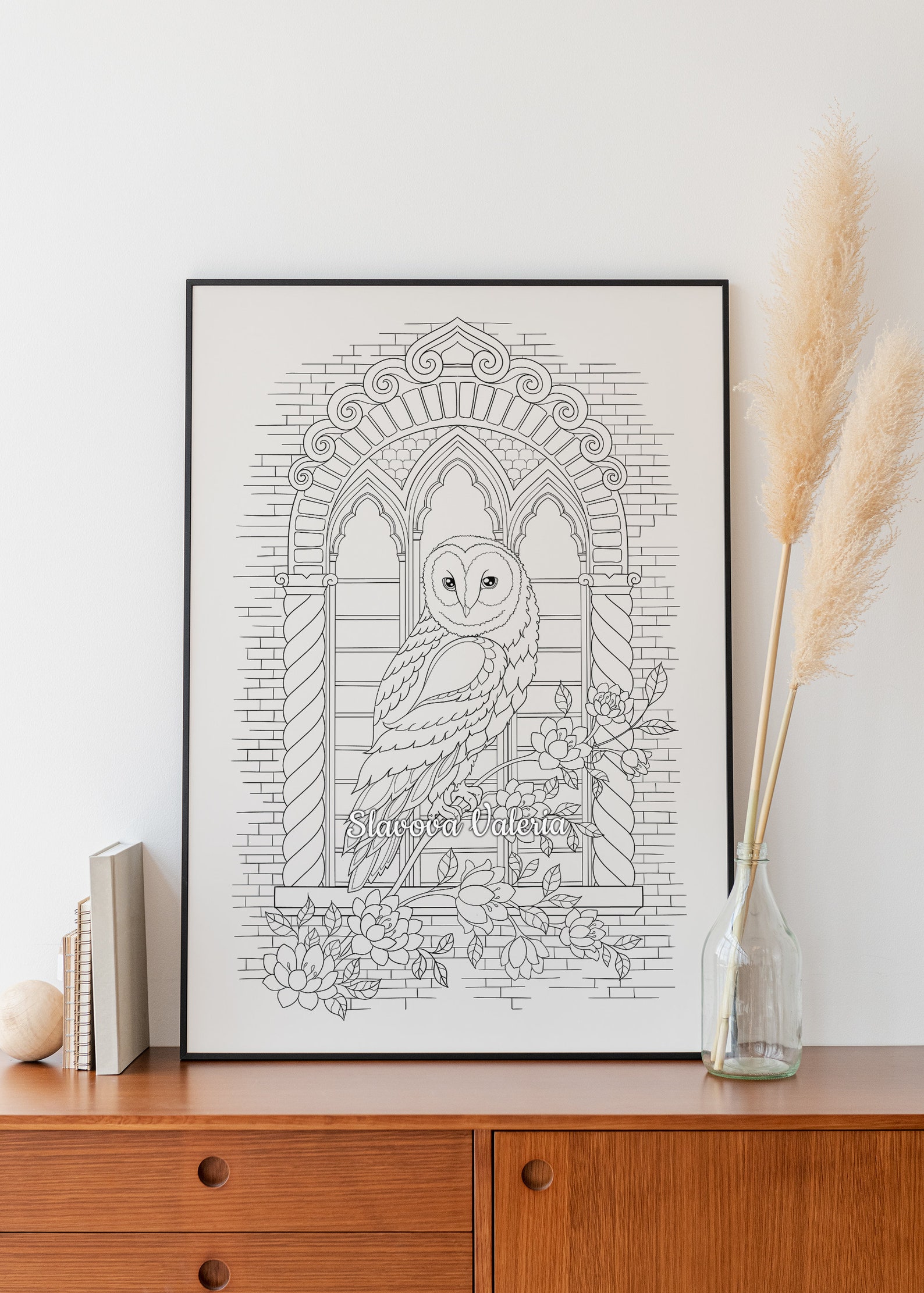 Owl With Flowers - Printable Coloring Book Pages for Adults and Kids ...