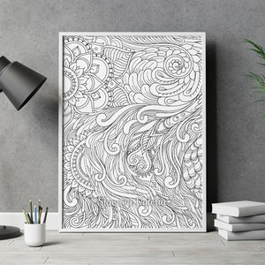 Printable Mandala Zentangle DIGITAL Coloring Page - Doodle Print Art ...