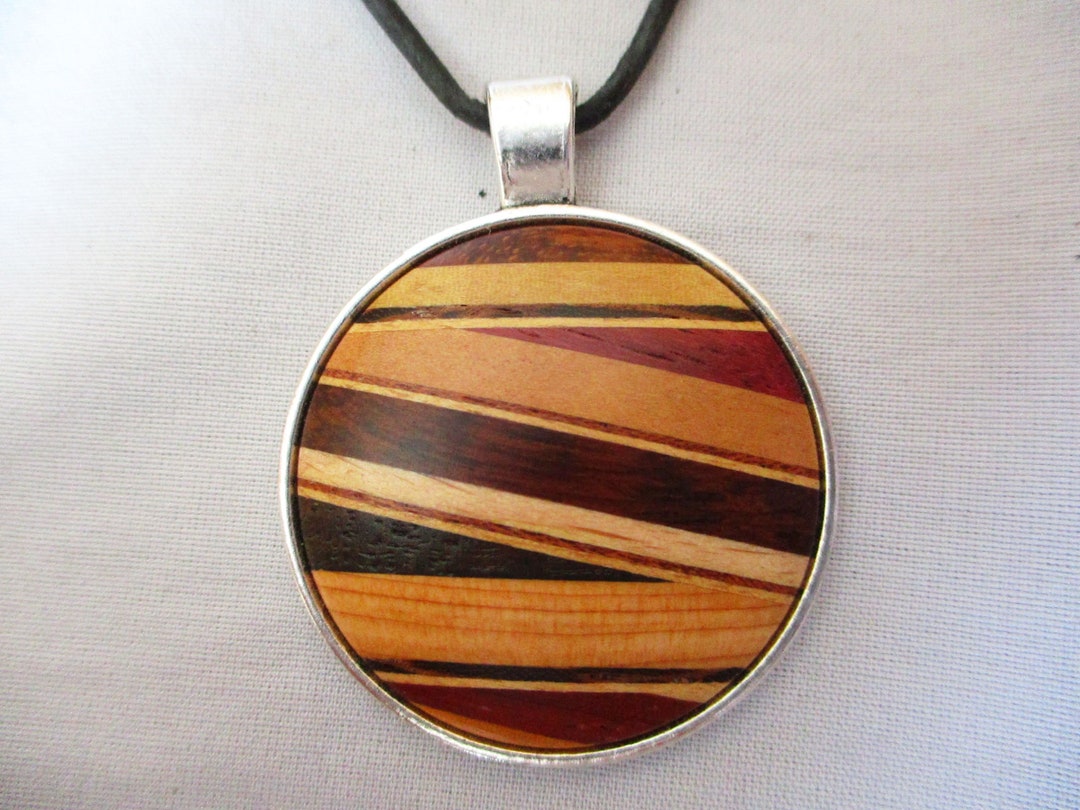 Wooden Pendant, Wooden Collar, Wooden Necklace, Chain Pendant, Intarsia ...