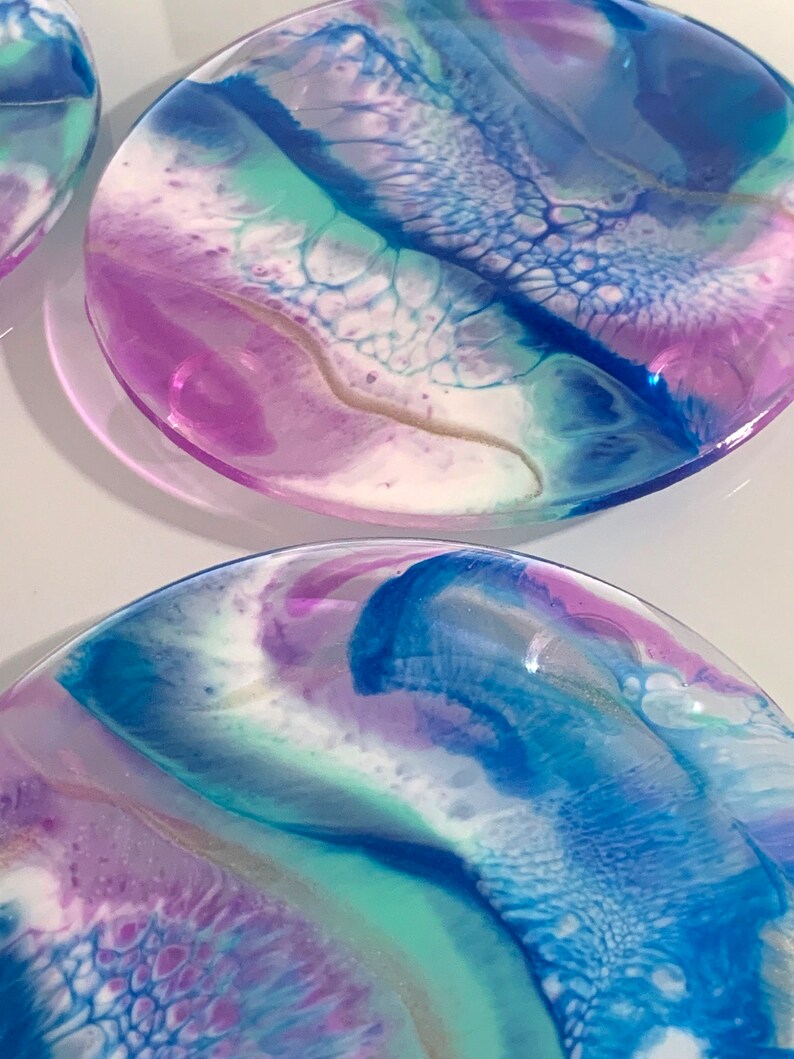 Set of Four Transparent Acrylic Coasters - Etsy