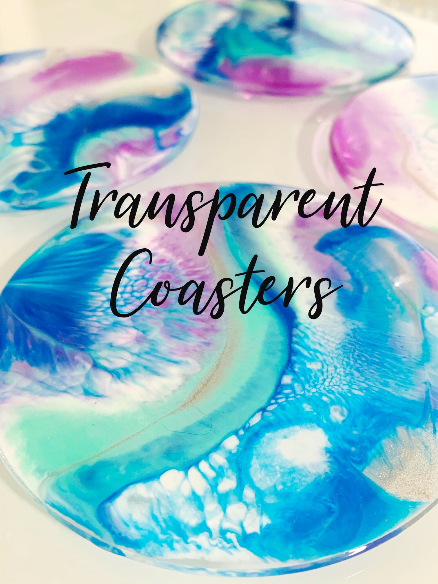 Set of Four Transparent Acrylic Coasters - Etsy