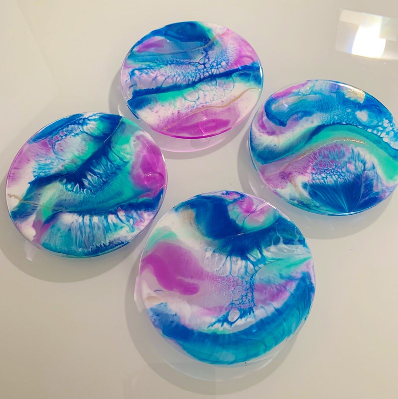 Set of Four Transparent Acrylic Coasters - Etsy